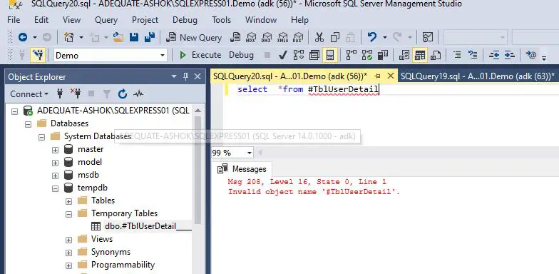 Temporary Tables In Sql Server With Real Time Example