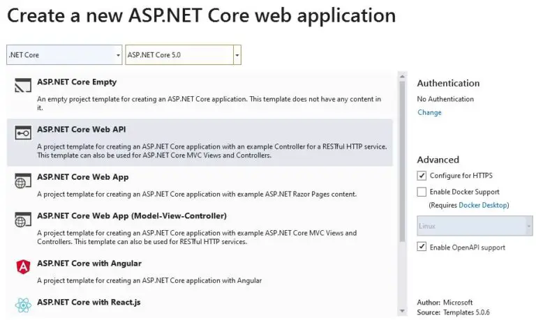 Create Asp Core Web Api Using Entity Framework